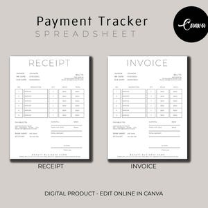 Payment Tracker Canva Template, Printable Client Payment History ...