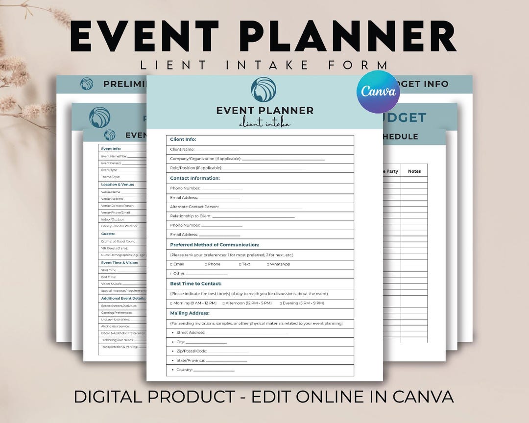 Event Planner Questionnaire, Event Management Questionnaires Template ...