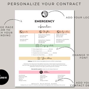 Emergency Information Sheet, Babysitting Printable Babysitter Notes ...