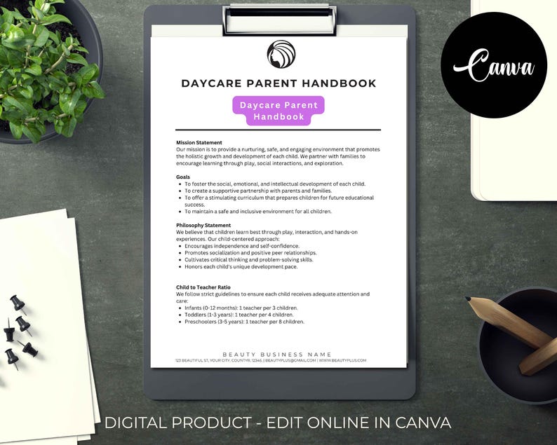 Daycare Parent Handbook, Daycare Policies, Childcare Enrollment Forms ...