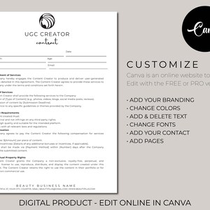 Professional UGC Creator Contract Template, Creator Agreement Template ...