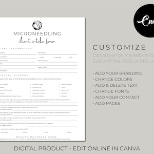 Microneedle Form, Microneedle Consent, Microneedling Aftercare ...