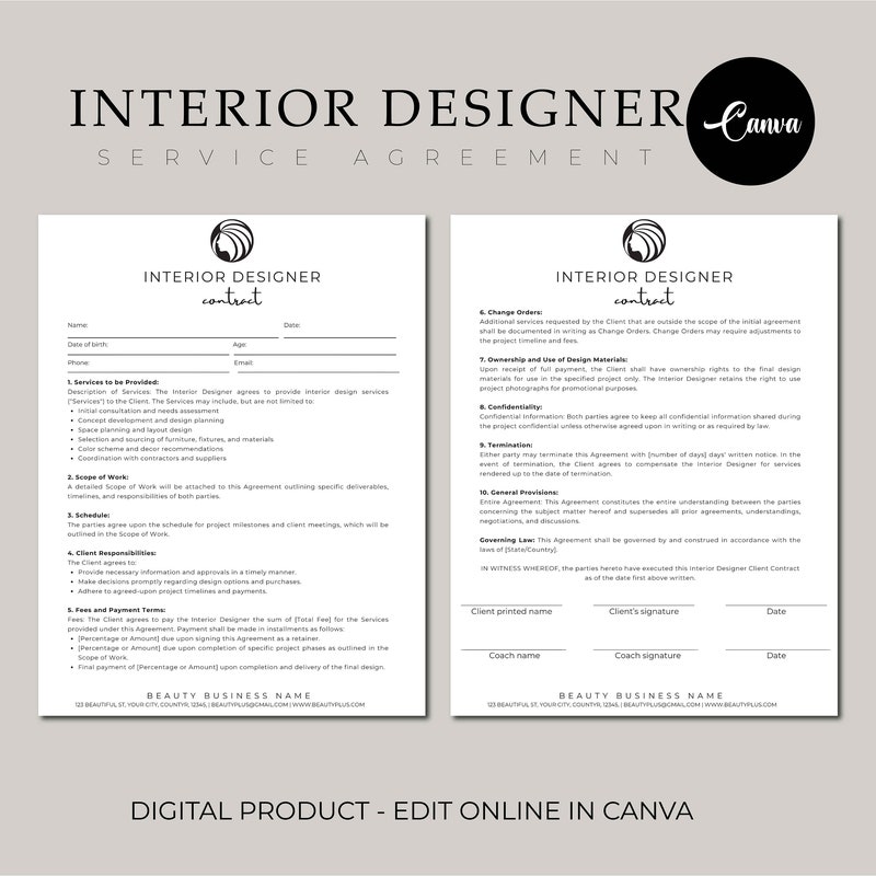 Interior Design Form - Etsy