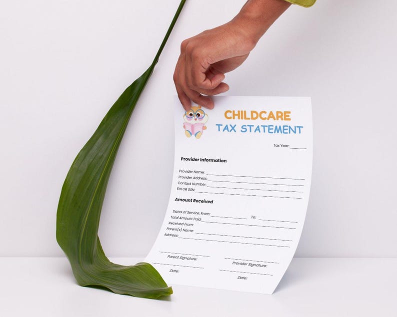 Childcare Tax Statement Template, Daycare Tax Statement Template, End ...