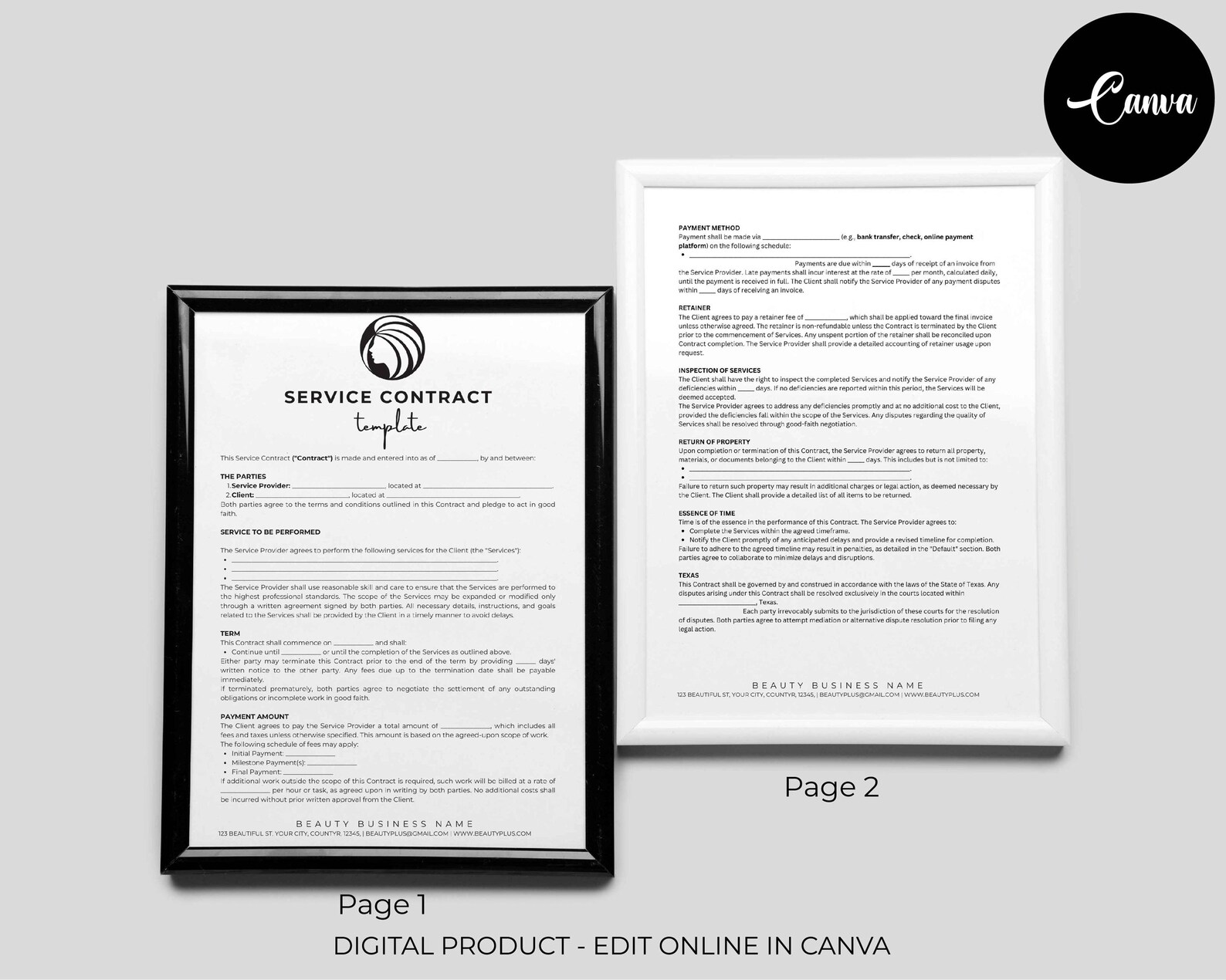 Editable Service Contract Templates, Services Contract Agreement ...