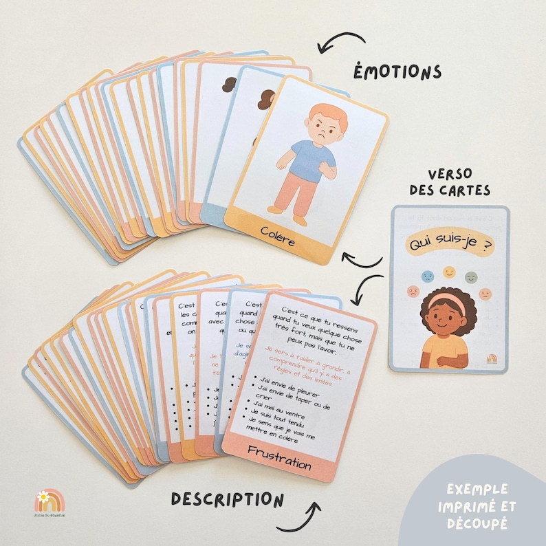 Printable Children's Emotion Cards, French Children's Emotion Game ...
