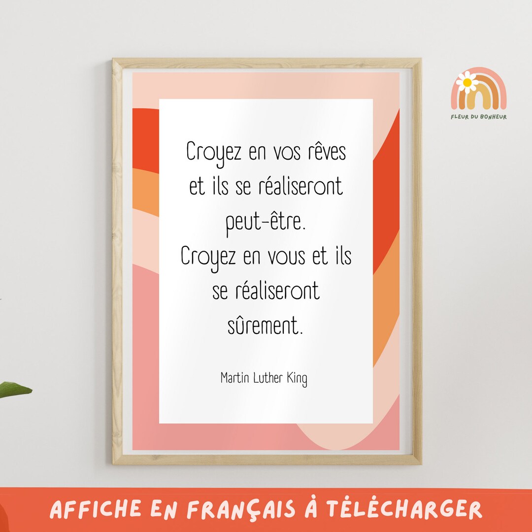 Martin Luther King Quote Poster Believe in Your Dreams and in Yourself ...