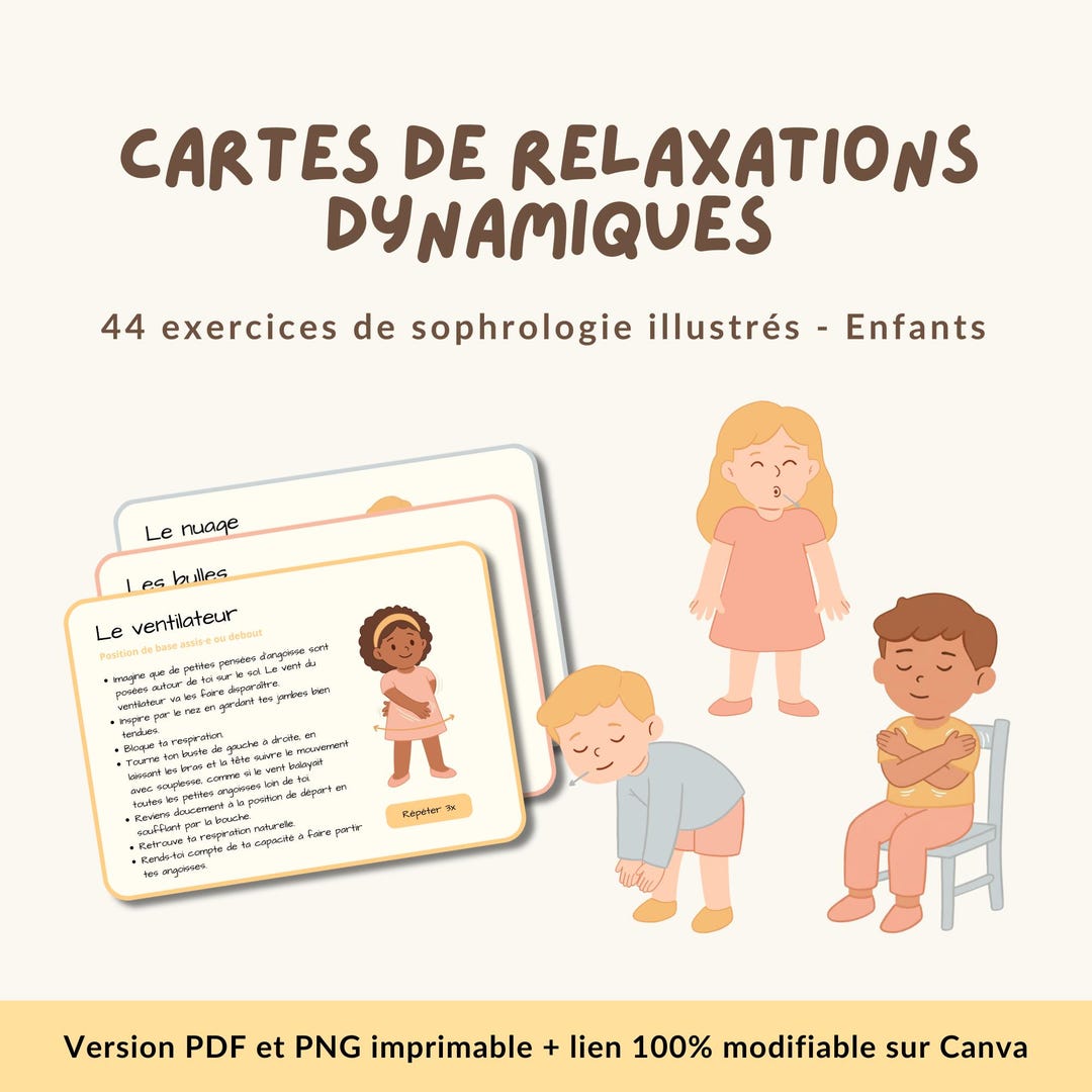 44 Printable Dynamic Relaxation Cards – Child Sophrology Tool ...