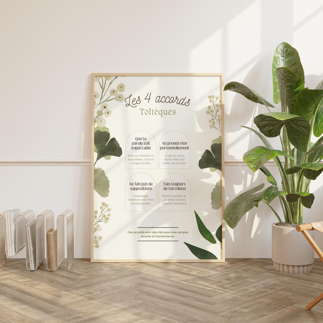 The 4 Toltec Agreements Poster, Four Toltec Agreements Wall Art ...
