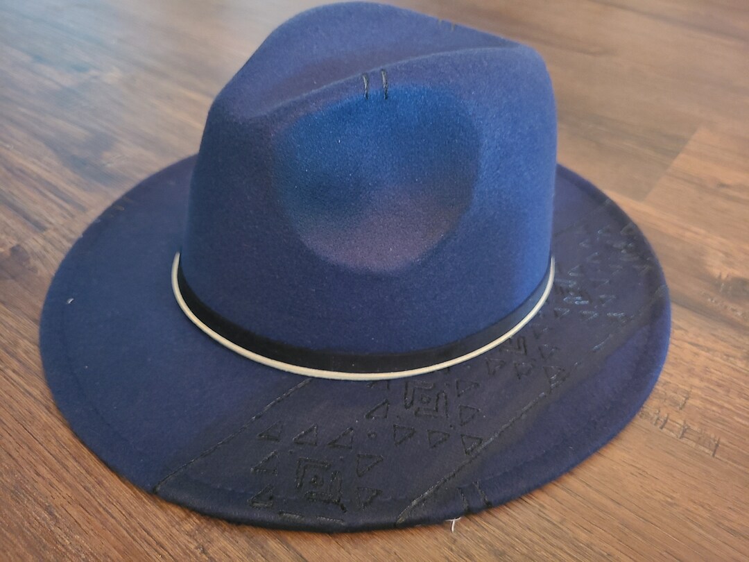 Custom Hand Burned Wide Brim Hat Aztec 360 - Etsy