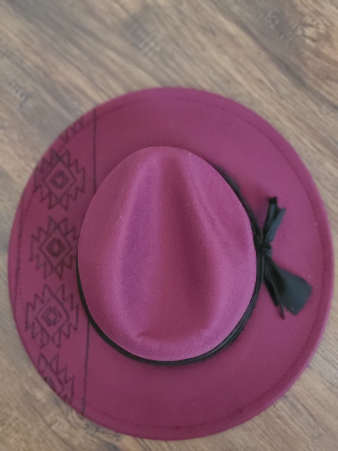 Custom Hand Burned Wide Brim Hat Aztec 360 - Etsy