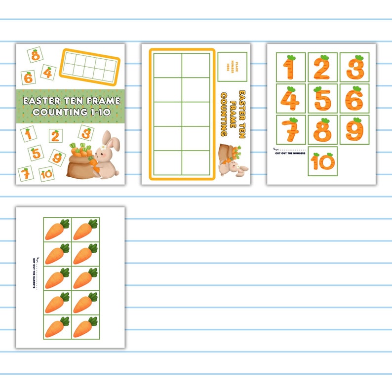 Easter Number Matching Game, Ten Frame Counting, Printable Activity ...