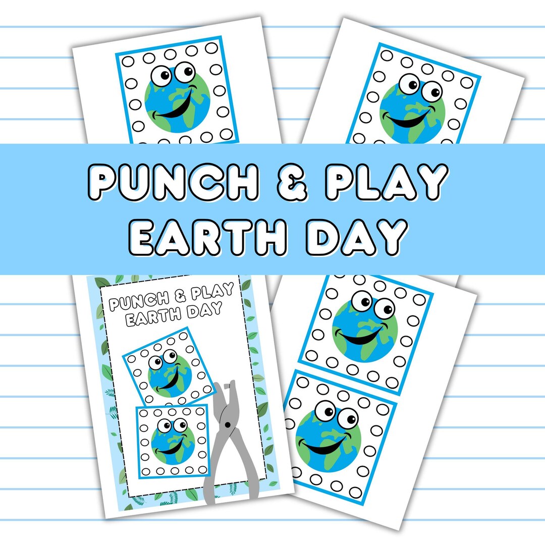 Punch and Play Earth Day, Punch Cards, Hole Punch Activity, Fine Motor ...