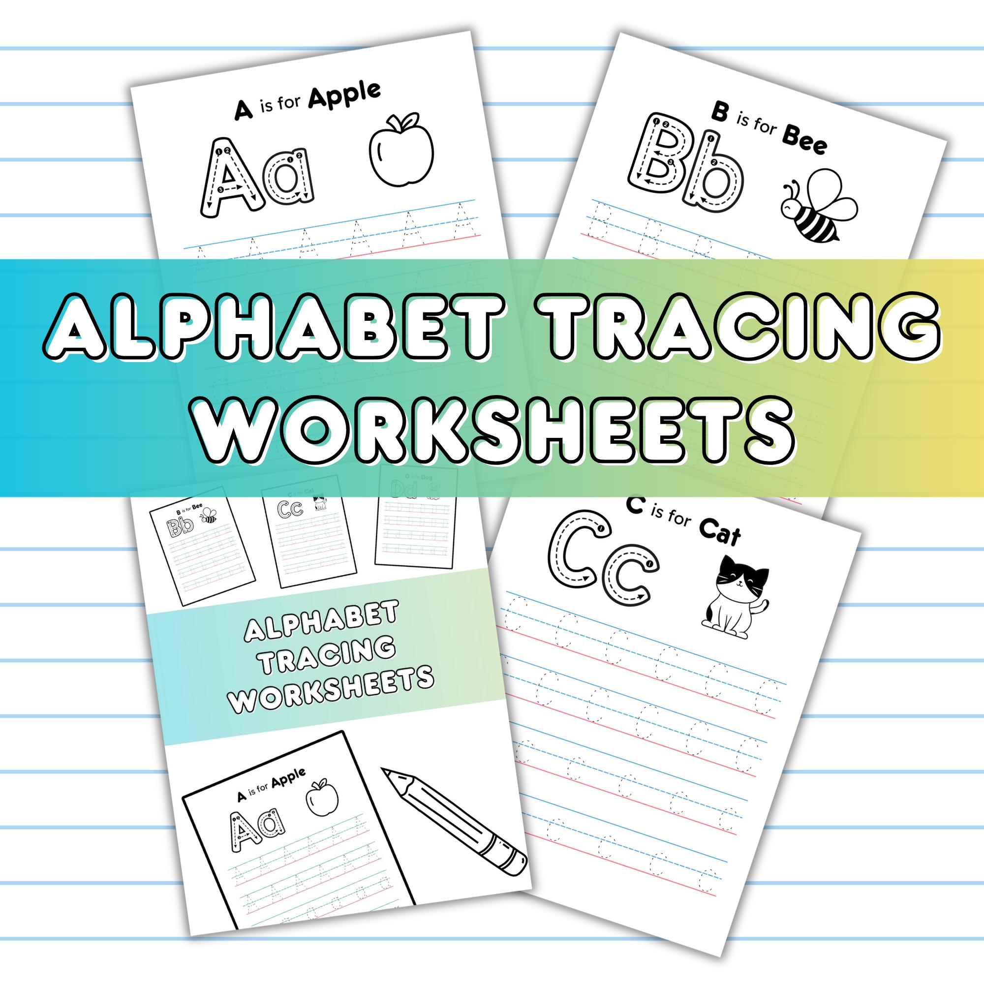 Alphabet Tracing Worksheets, Printable Activity, ABC Worksheets ...