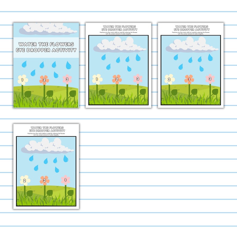 Water the Flowers Eye Dropper Activity, Number Game, Spring Activity ...