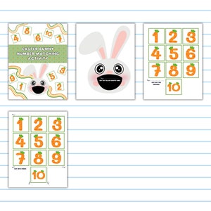 Easter Number Matching Game, Printable Activity, Number Worksheet ...
