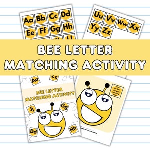 Bee Letter Matching Activity, Letter Matching Game, Alphabet Printable ...