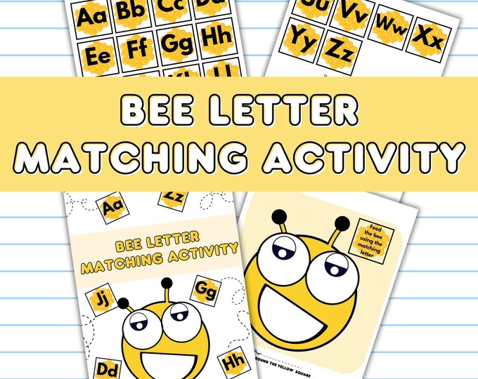 Alphabet Matching, Uppercase & Lowercase, Letter Match Printable, Bee ...