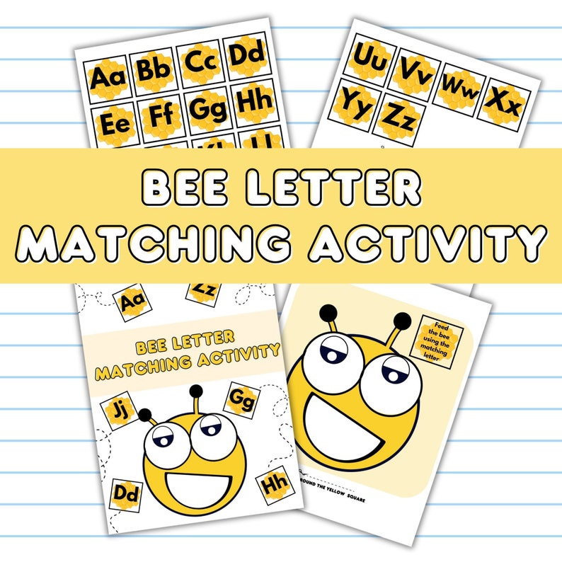 Bee Letter Matching Activity, Letter Matching Game, Alphabet Printable ...