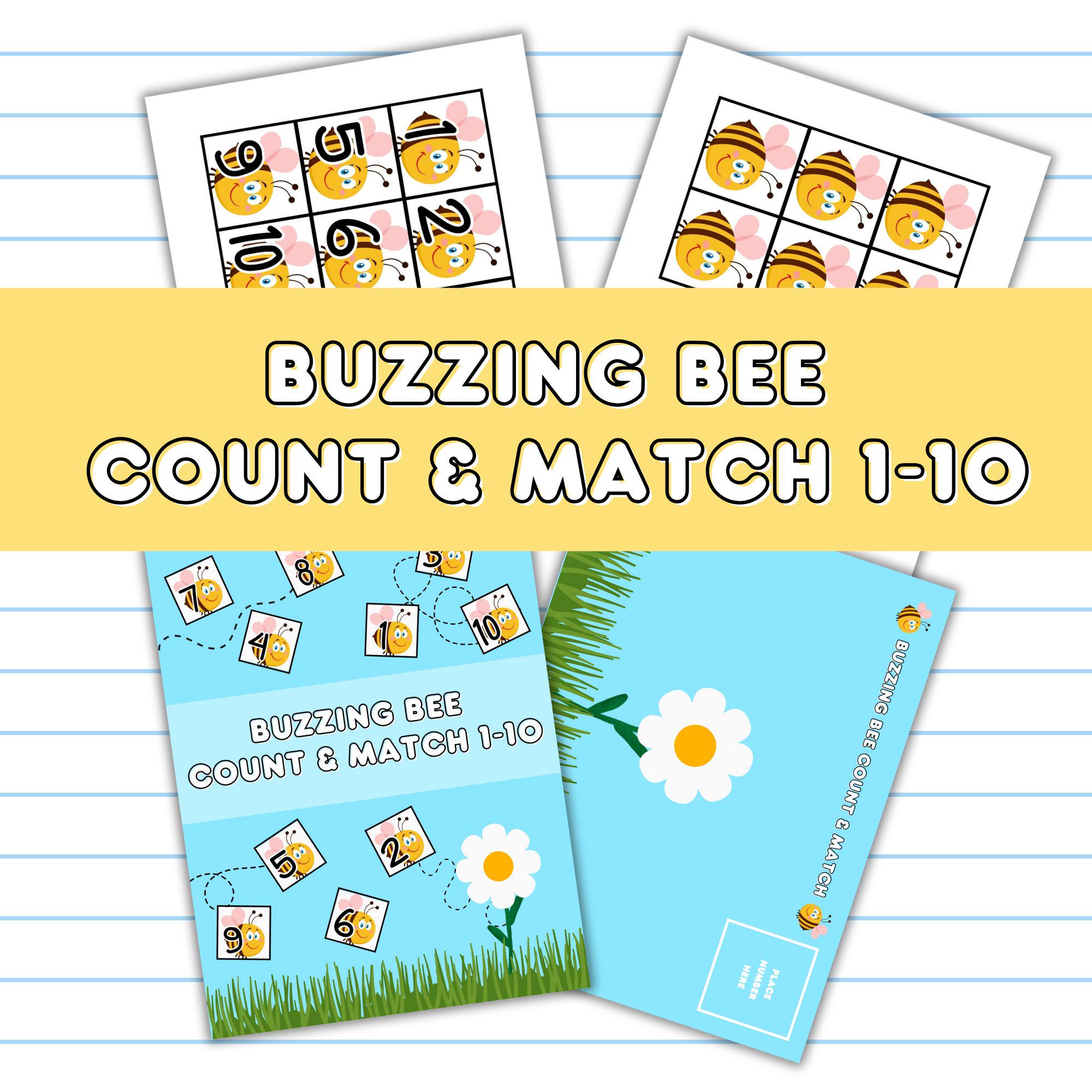 Bee Count and Match, Numbers 1 to 10 Activity, Spring Activity, Number ...