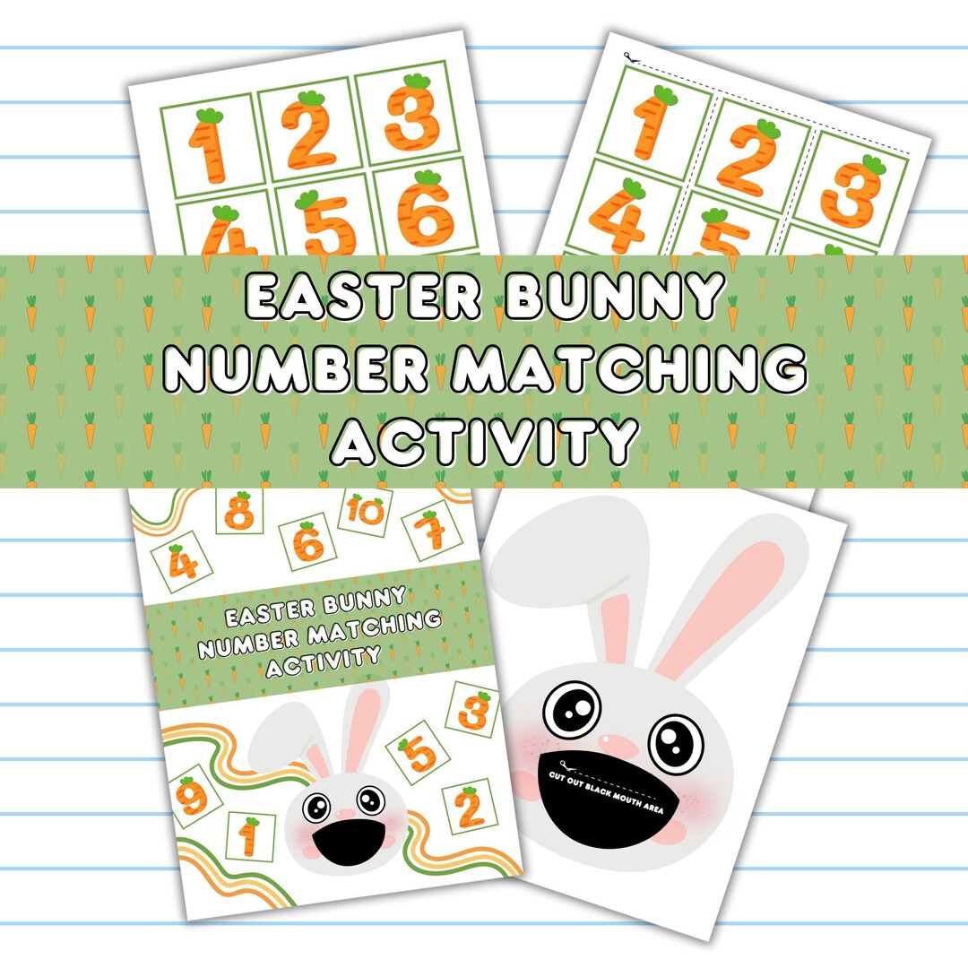 Easter Number Matching Game, Printable Activity, Number Worksheet ...