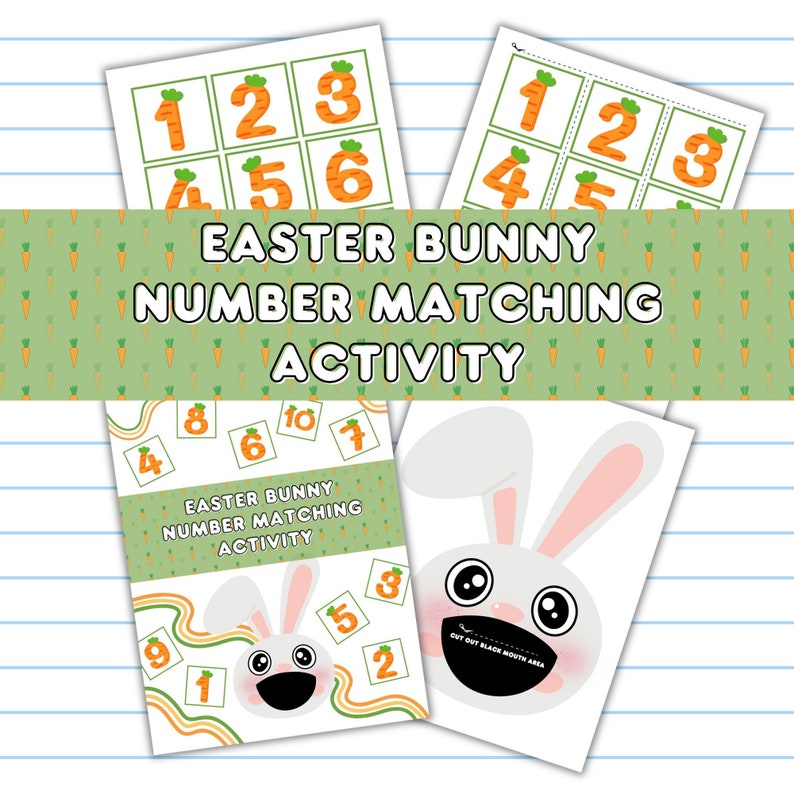 Easter Number Matching Game, Printable Activity, Number Worksheet ...