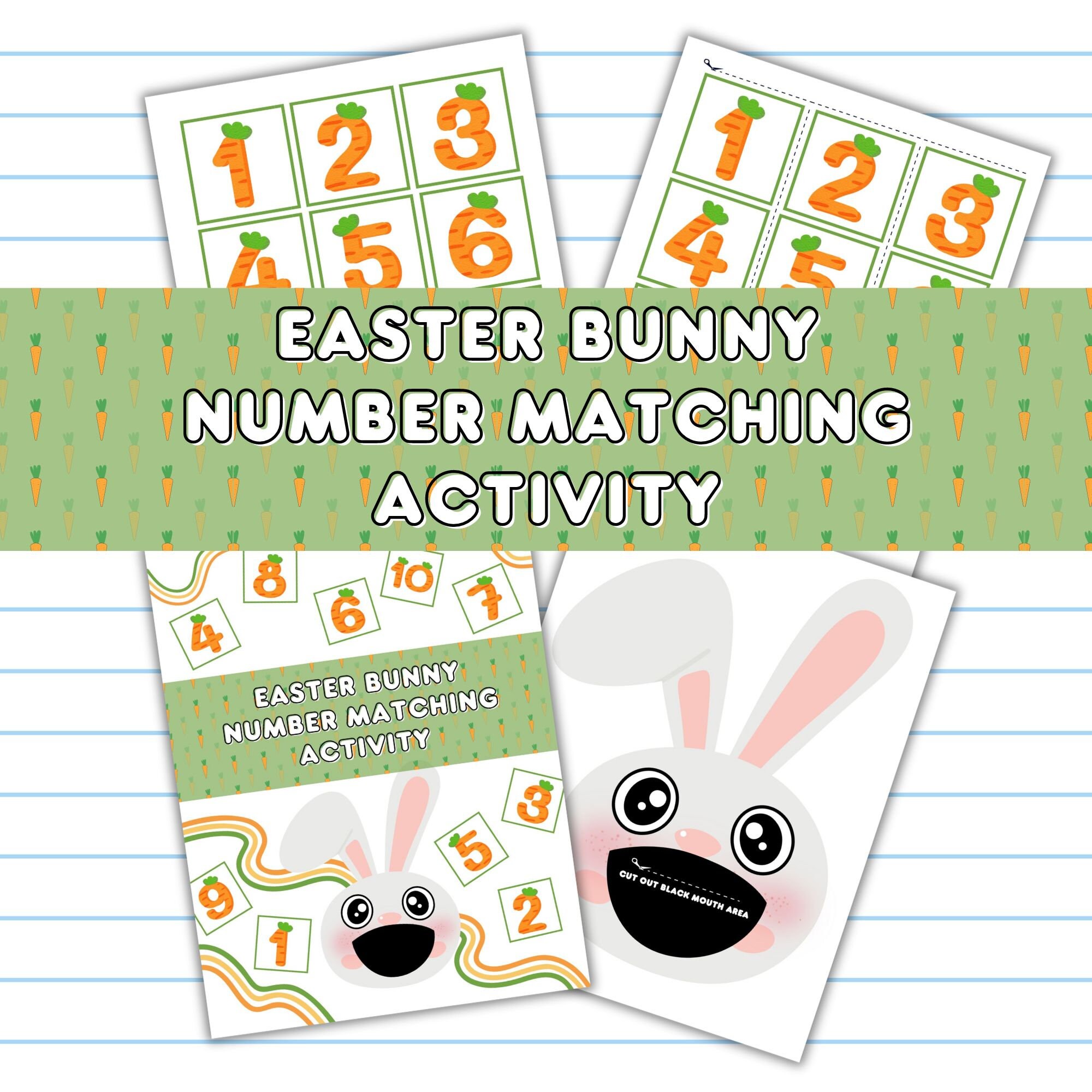 Easter Number Matching Game, Printable Activity, Number Worksheet ...