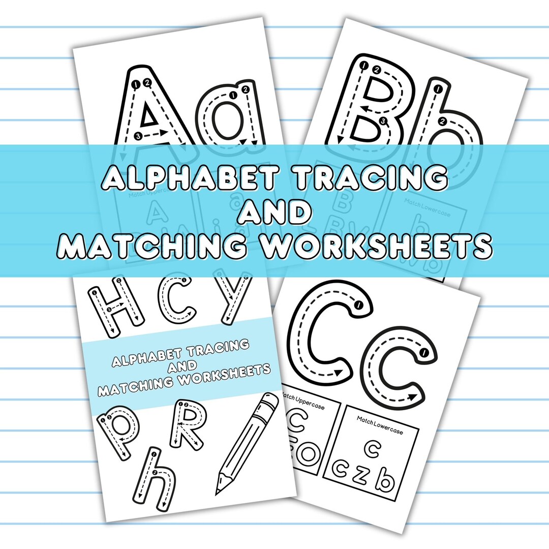 Alphabet Tracing and Matching Worksheets, Printable Activity, ABC ...