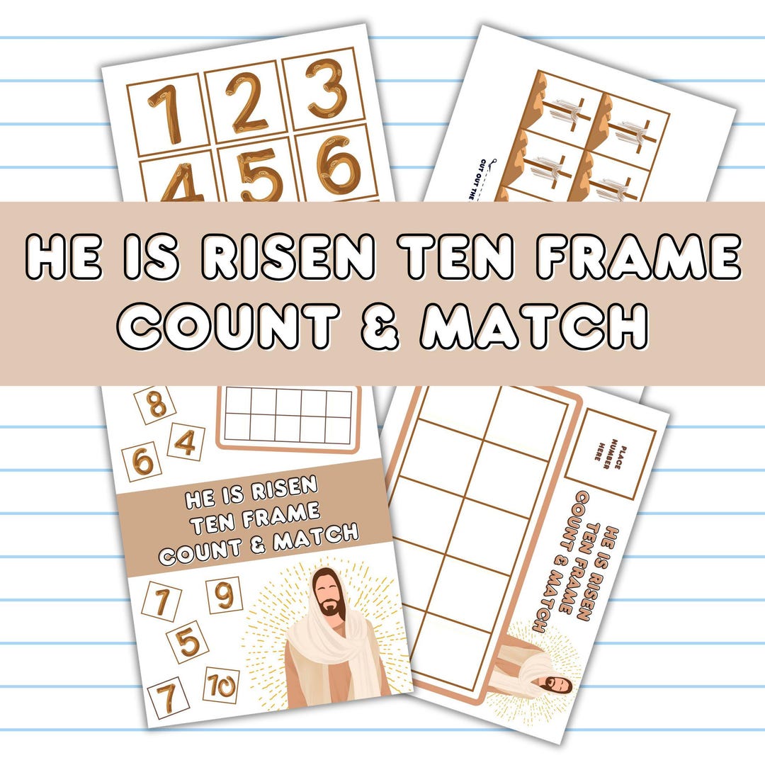 He is Risen Count & Match Ten Frame Count and Match, Ten Frame Counting ...