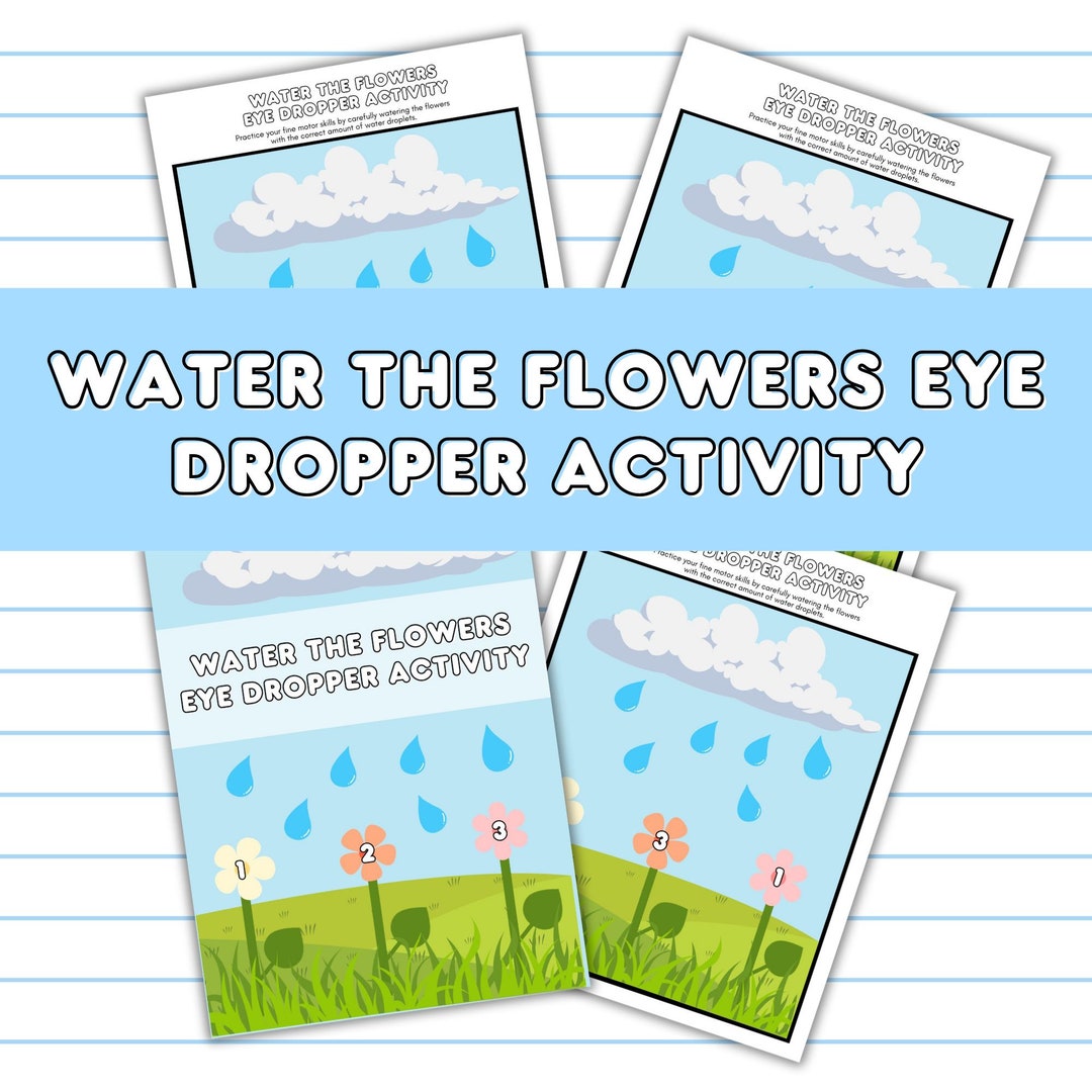 Water the Flowers Eye Dropper Activity, Number Game, Spring Activity ...