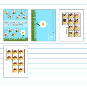 Bee Number Matching Game, Numbers 1 to 10 Activity, Spring Activity ...