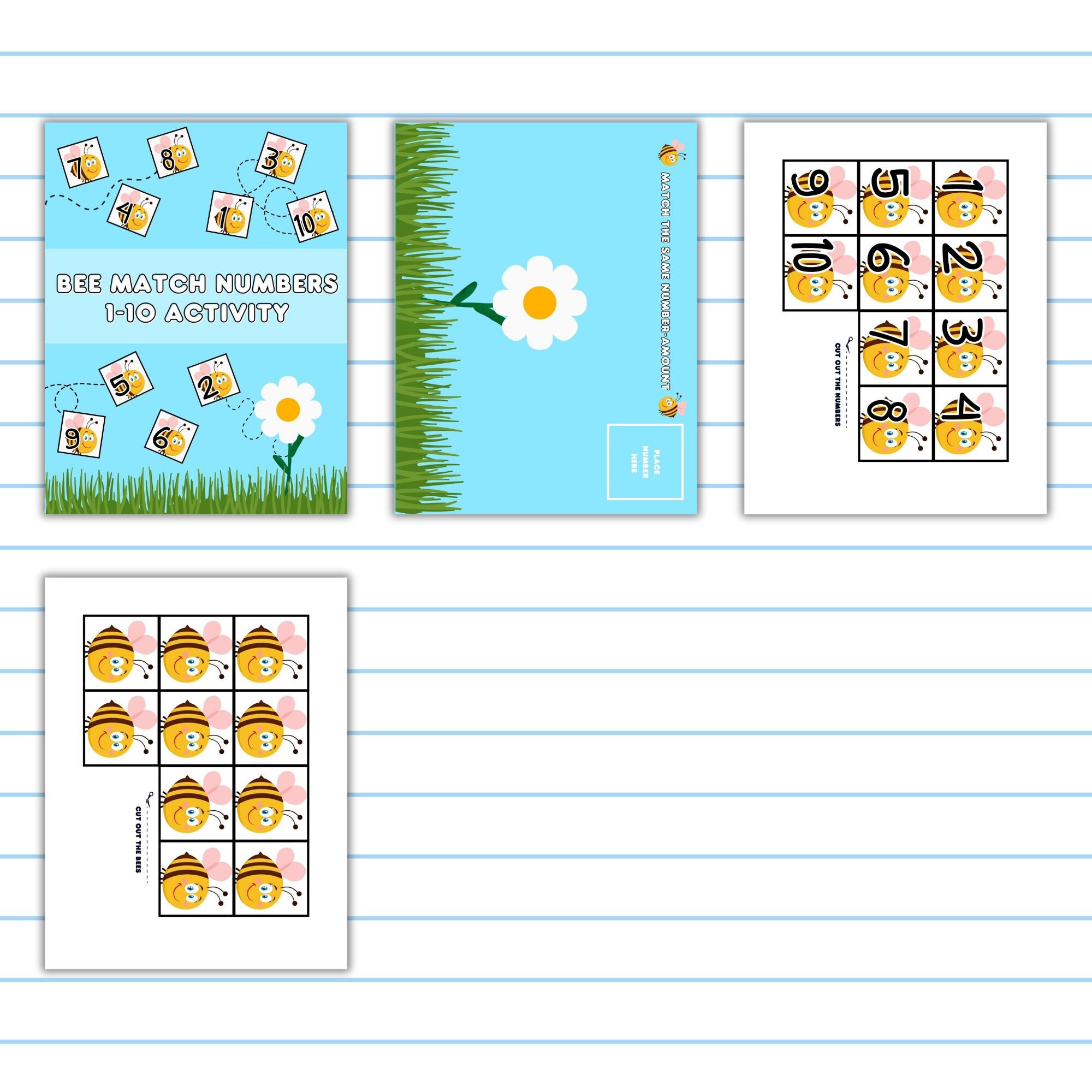 Bee Number Matching Game, Numbers 1 to 10 Activity, Spring Activity ...
