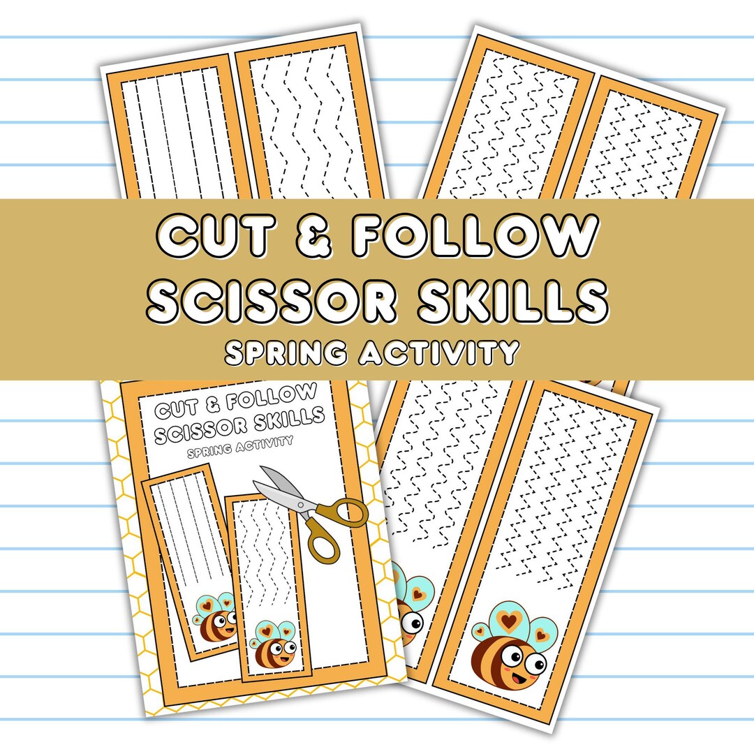 Bee Cutting Activity, Practice Your Scissors Skills, Cutting Worksheet ...