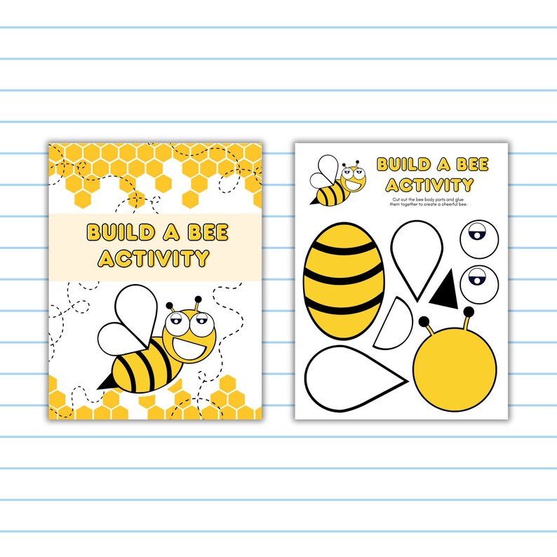 Build A Bee, Summer Activity, Preschool Printable, Insect Craft , DIY ...
