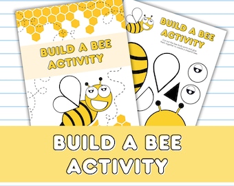 Summer Cut & Glue Build a Bee Activity, Cut and Glue Printable for Kids ...