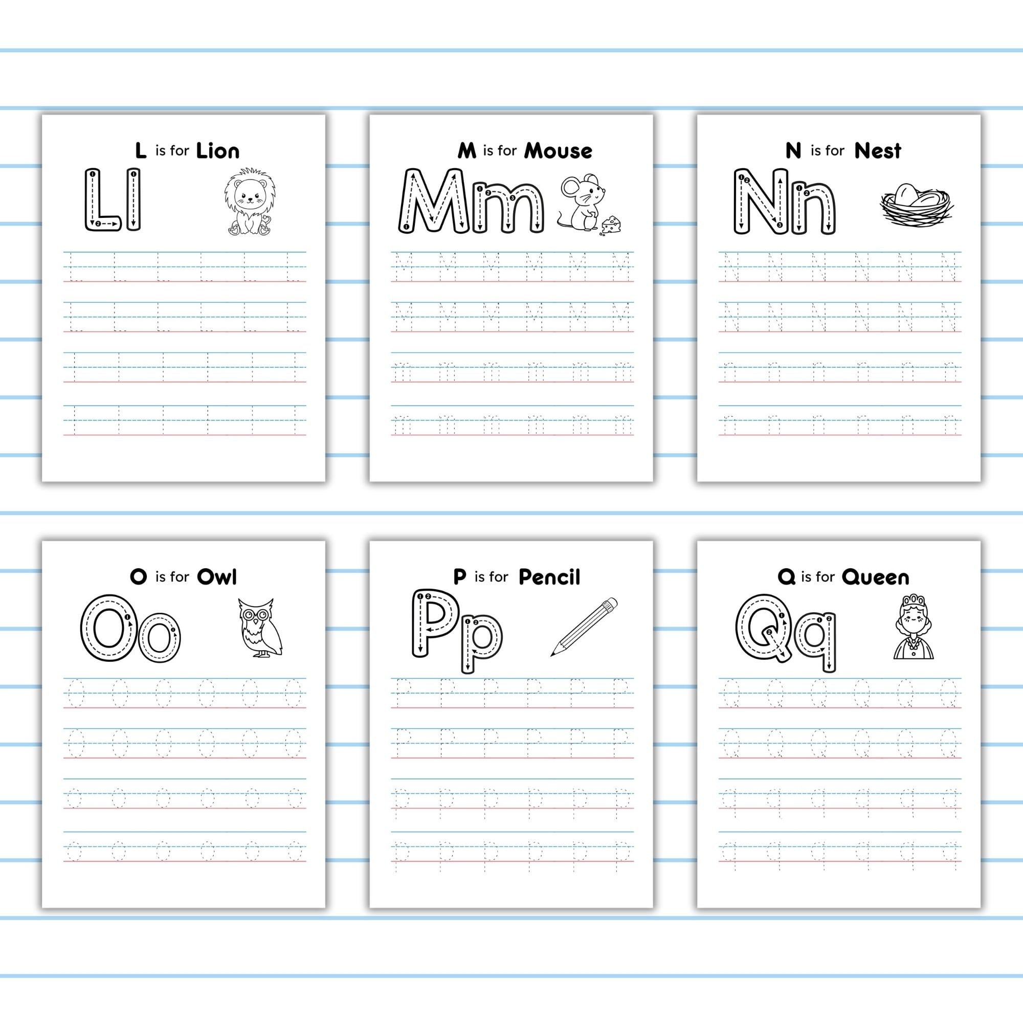 Alphabet Tracing Worksheets, Printable Activity, ABC Worksheets ...
