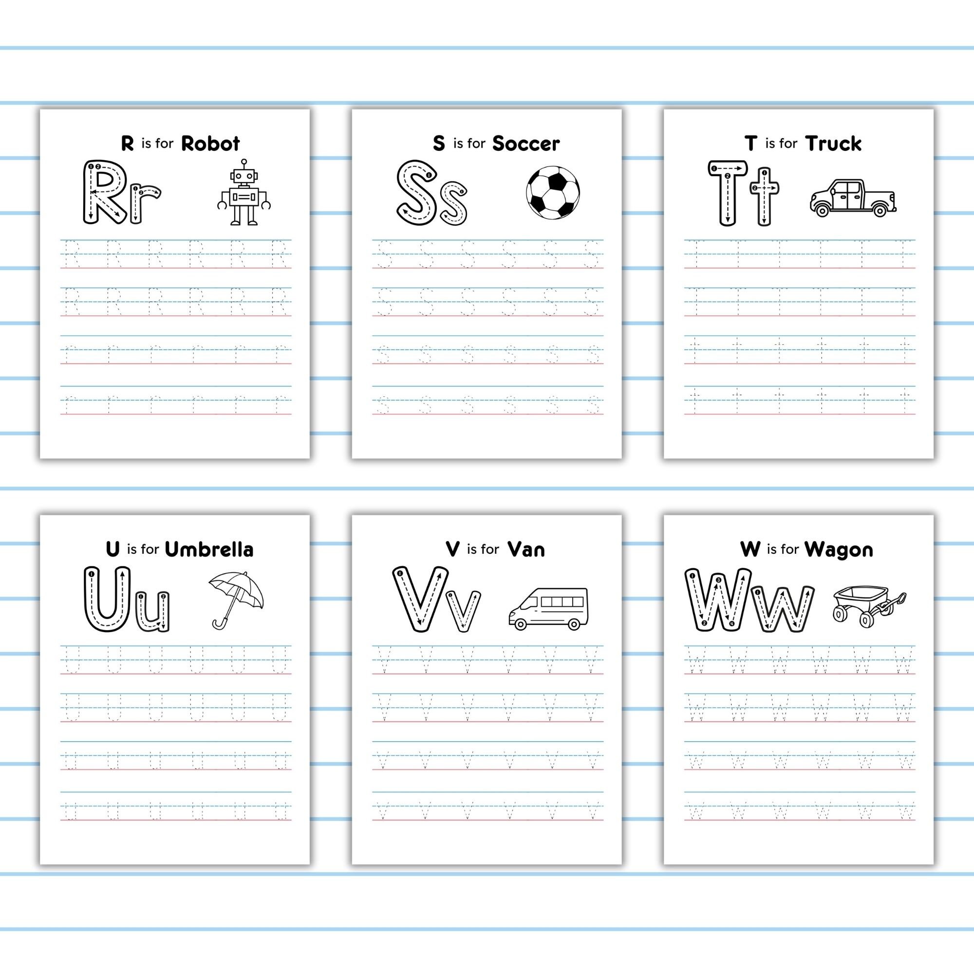 Alphabet Tracing Worksheets, Printable Activity, ABC Worksheets ...