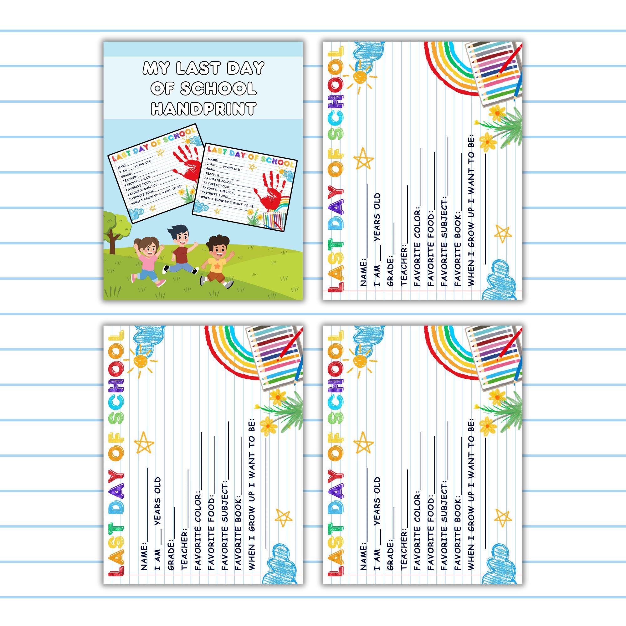 Last Day of School Handprint, DIY, Kindergarten Activity, Kids ...