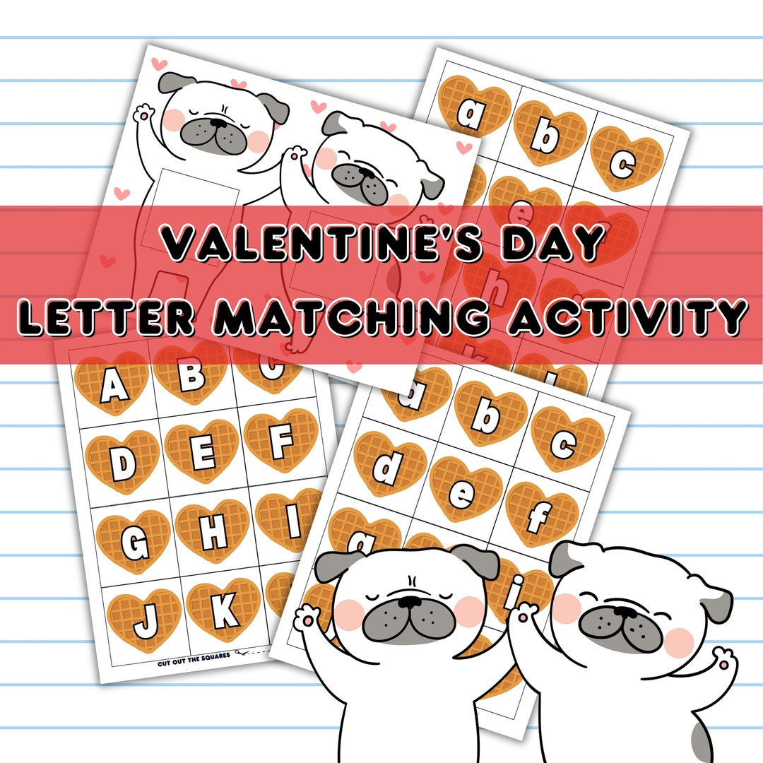 Valentine's Day Letter Matching Activity, Letter Matching Game ...