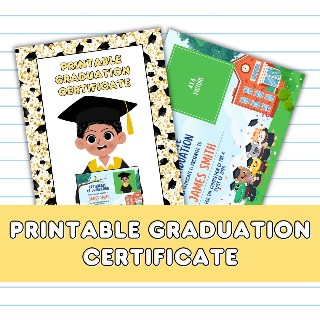 Printable Certificate, Diploma With Photo, Editable Diploma ...