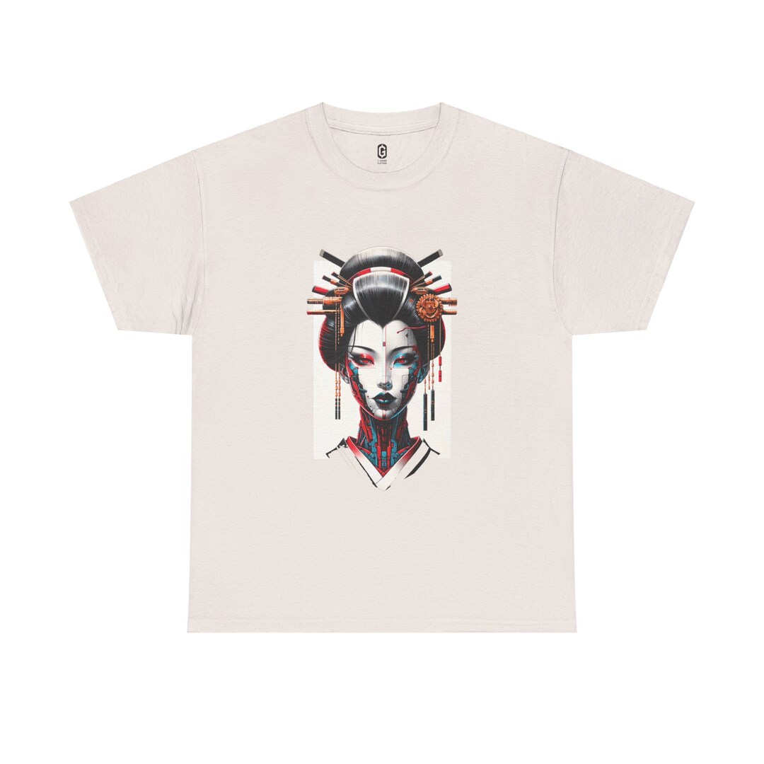 Japanese Geisha Theme Art Tshirt Heavy Cotton Japanese Geisha Shirt - Etsy