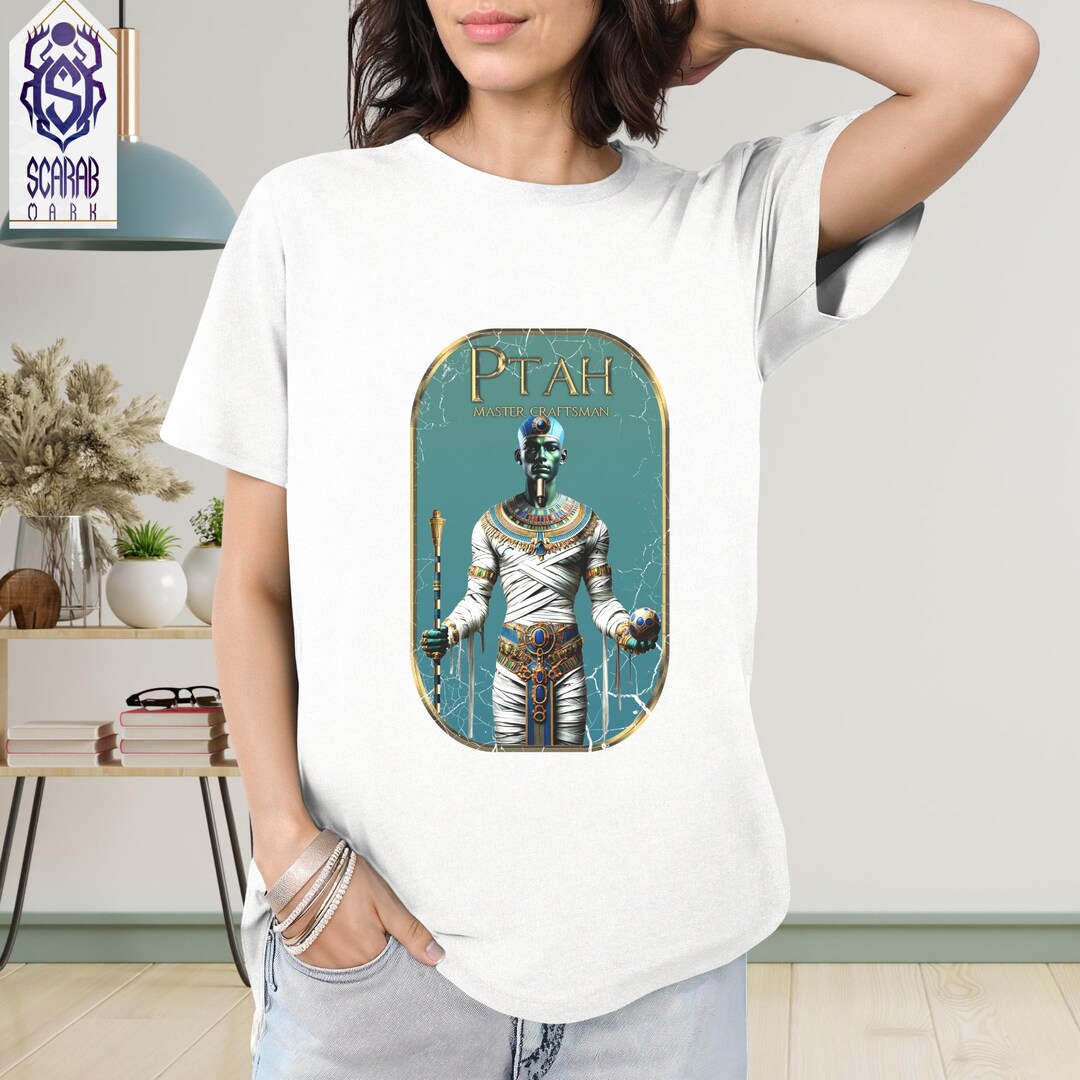 Ptah Ancient Egyptian Deity Graphic Tee: Master Craftsman - Mythology ...