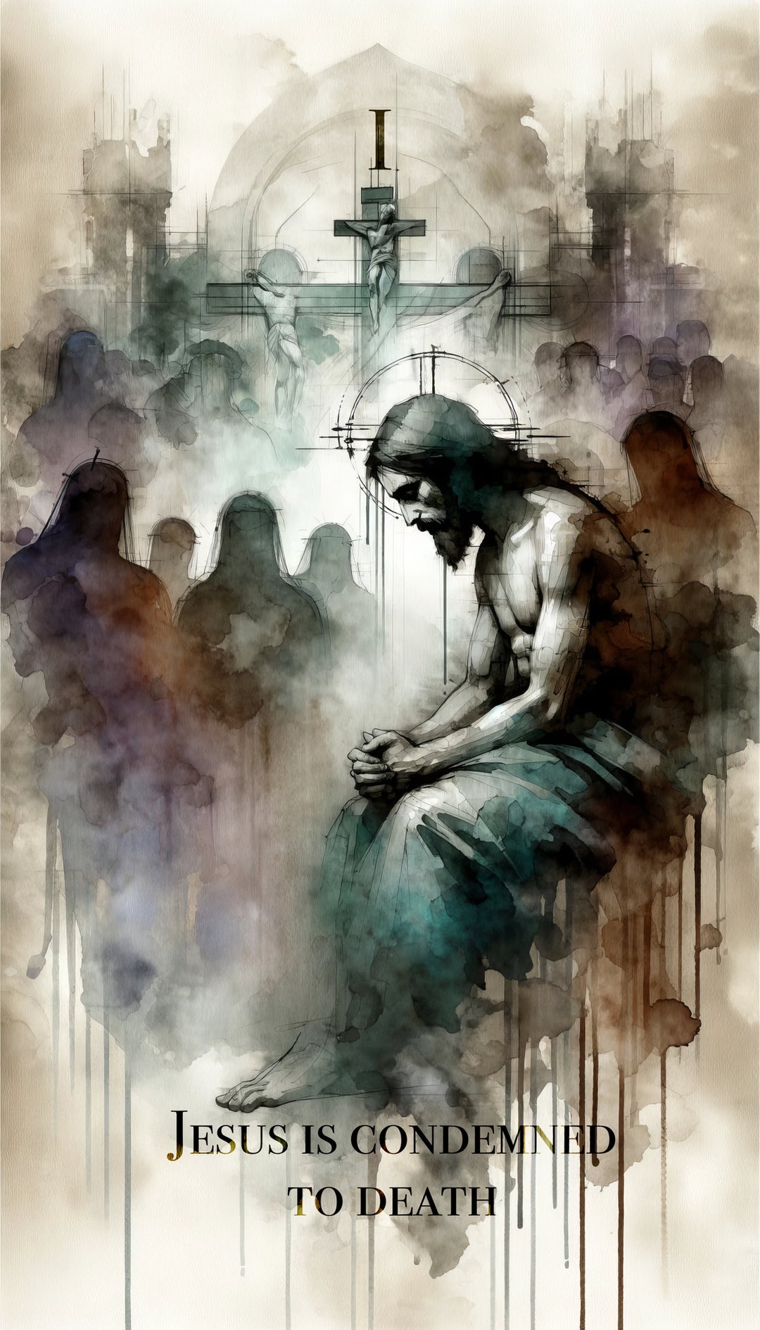 Stations of the Cross (english Text) - Download and Print Abstract Art ...