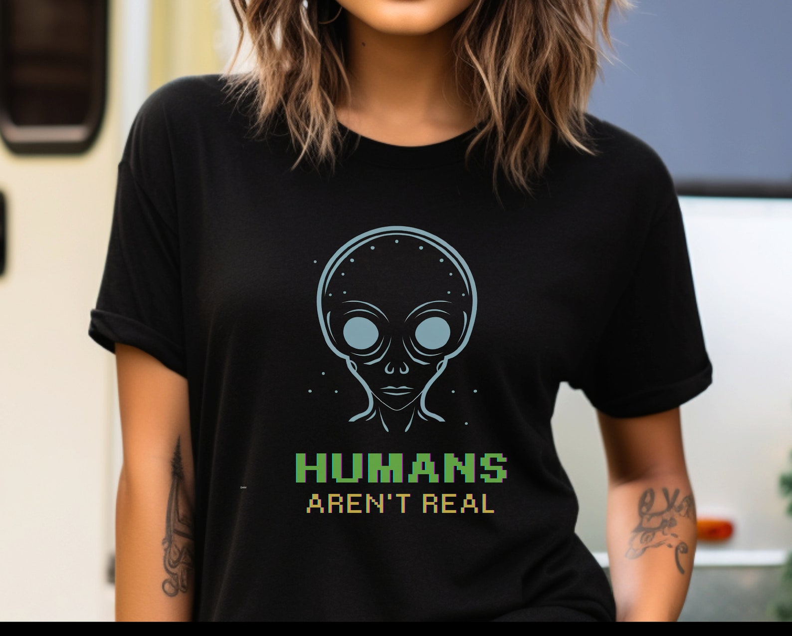 Alien "humans Aren't Real" Shirt Funny Alien Shirt Extraterrestrial Shirt Alien Gifts Alien T ...