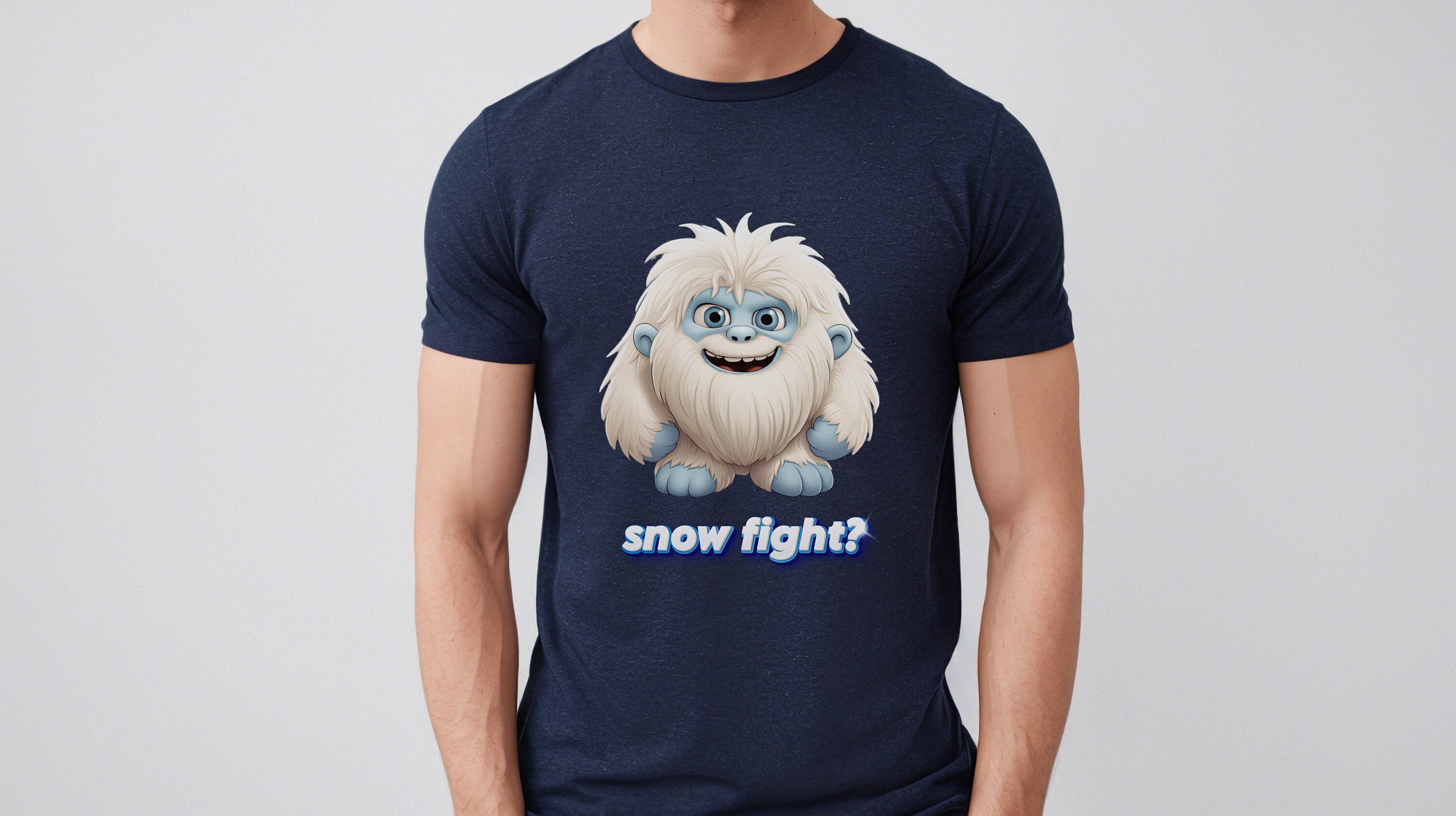 Cute Abominable Snowman Shirt "snow Fight?" Funny Yeti Shirt Hilarious ...