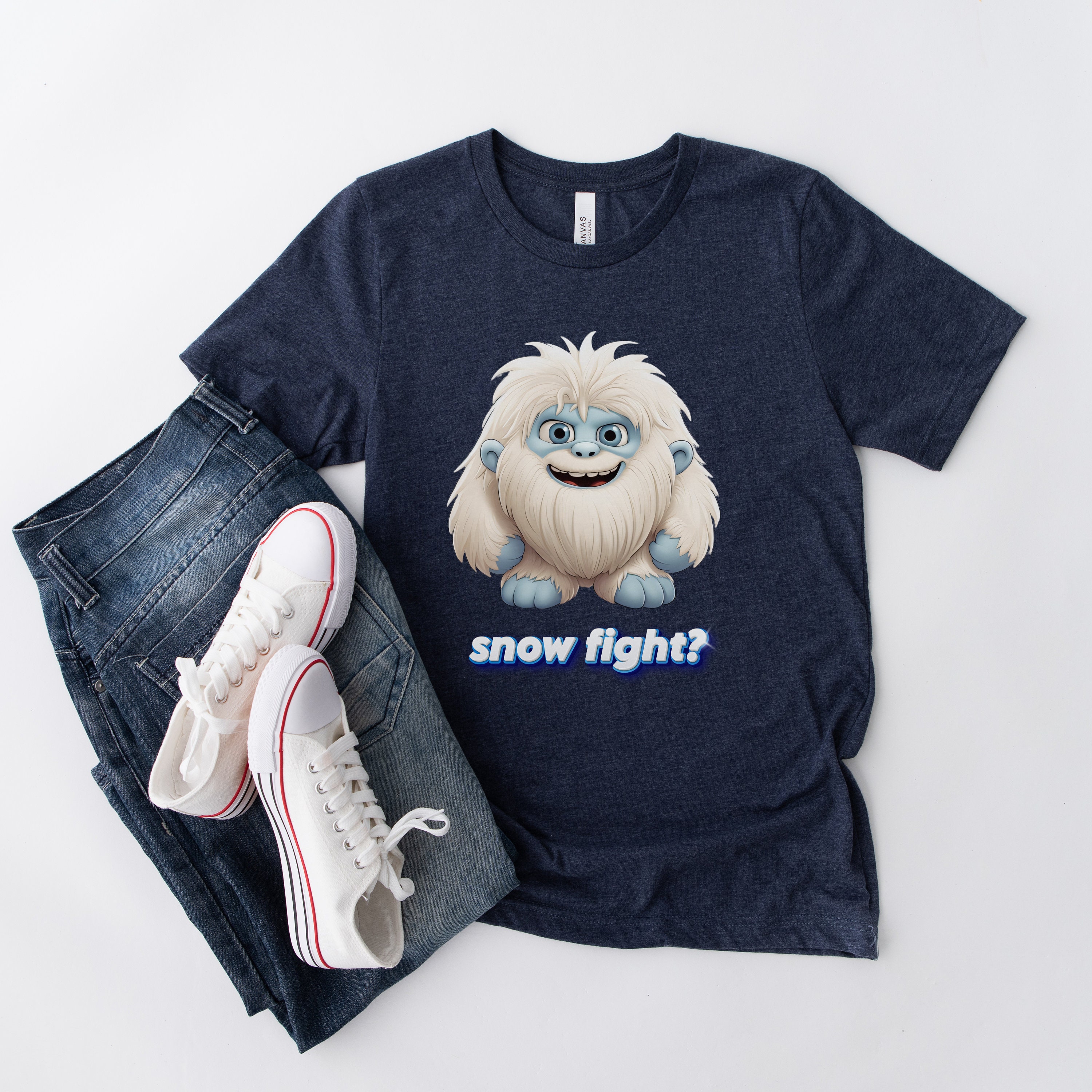 Cute Abominable Snowman Shirt "snow Fight?" Funny Yeti Shirt Hilarious ...