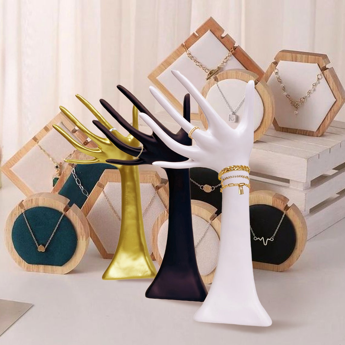 Hand Shape Jewelry Display Stand for Rings, Bracelets, and Watches ...