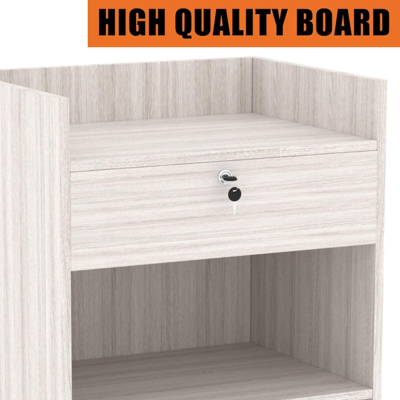 Retail Cash Wrap Counter: Compact Checkout Desk With Drawer (24x18x38"h ...