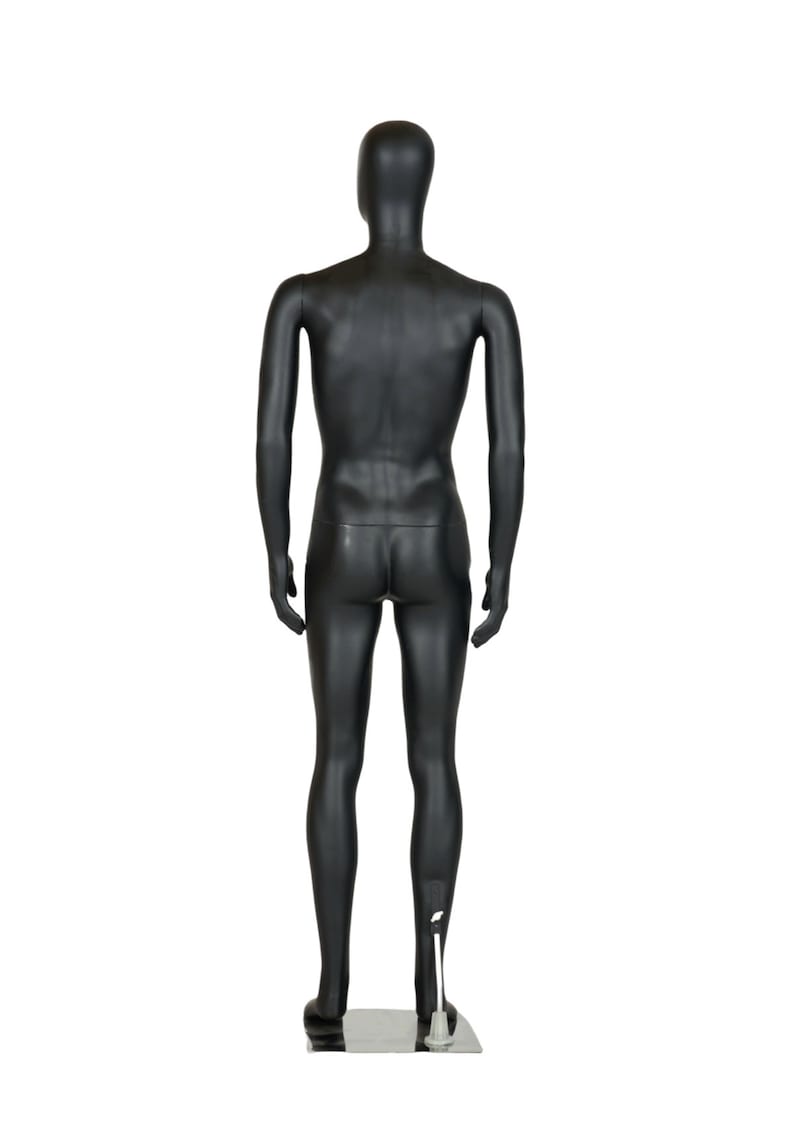 Matte Black Male Mannequin: Full Body Display, Metal Stand (74 Inches ...