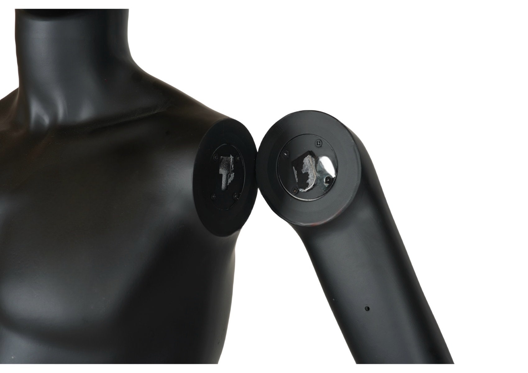 Matte Black Male Mannequin: Full Body Display, Metal Stand (74 Inches ...
